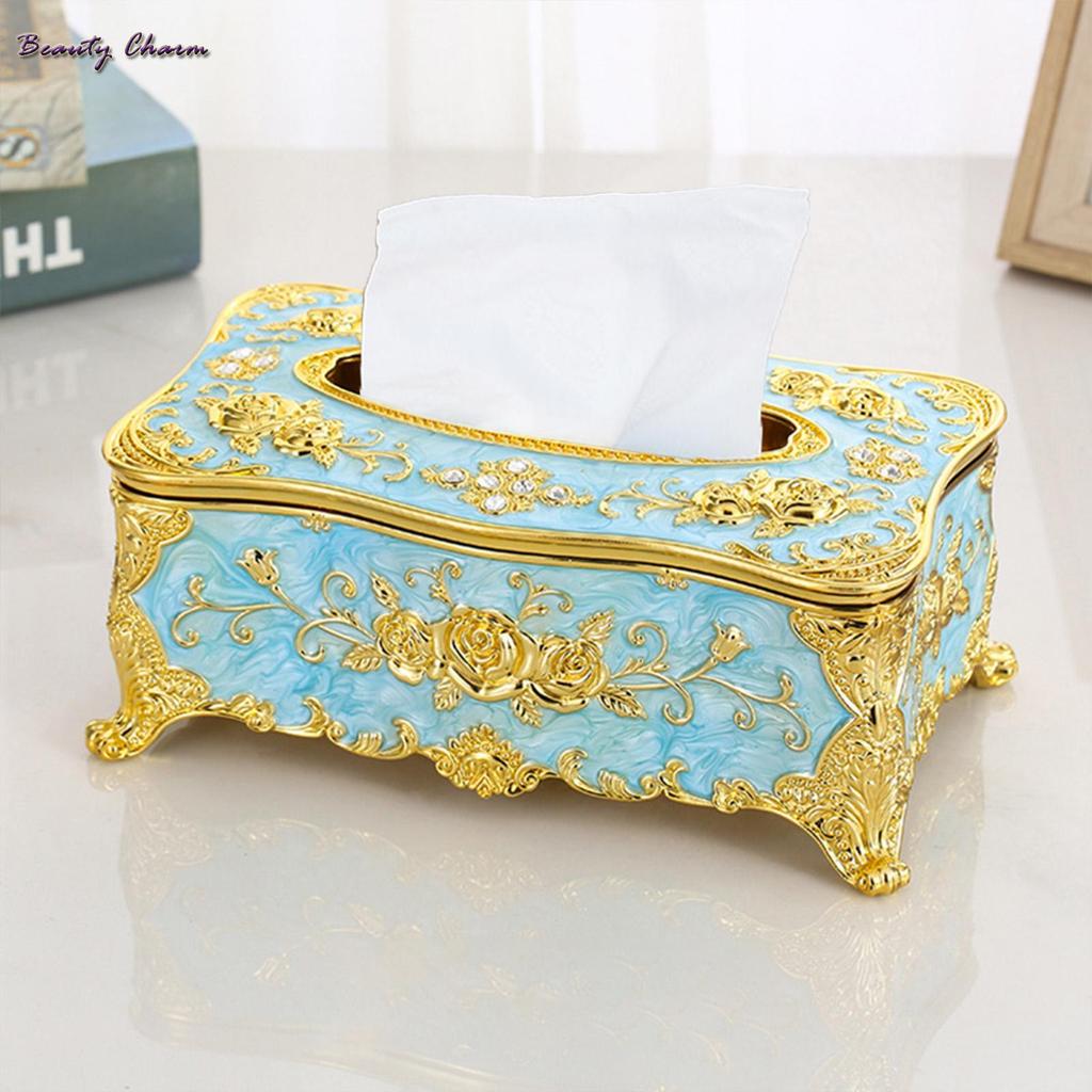 European-Style Napkin Tissue Storage Box Decorative Paper Organizer ...