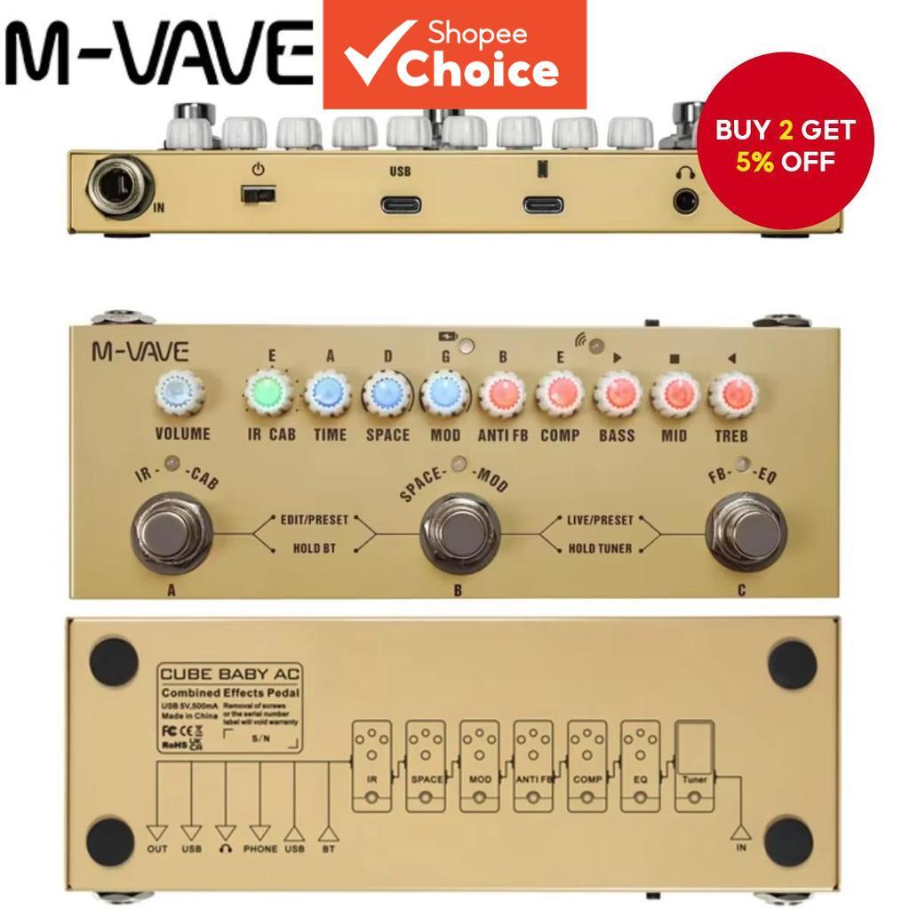 M-VAVE Cube Baby AC Pro | Acoustic Guitar Processor with 9 AMP Sims ...