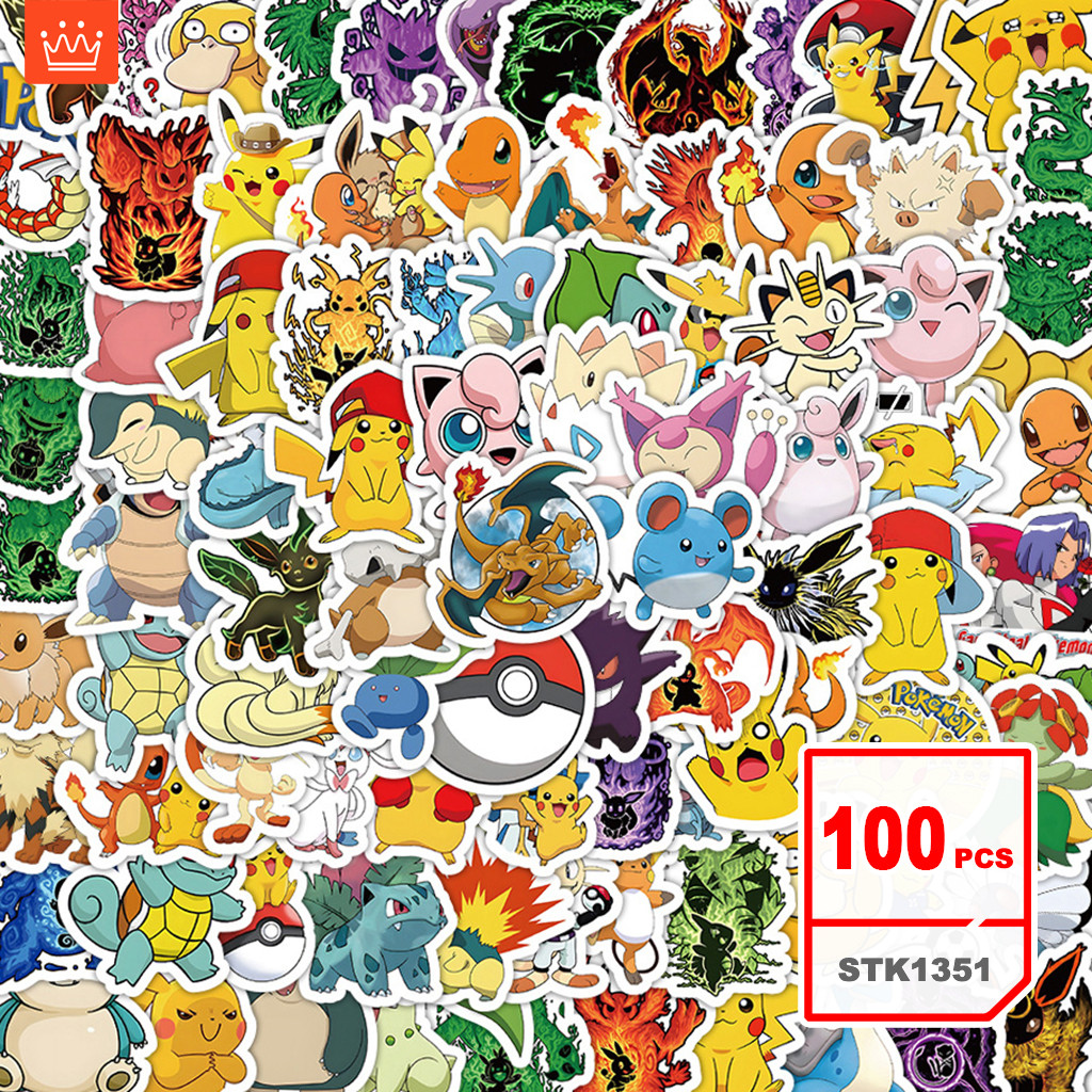 Pokemon Stickers Set Japanese Anime Graffiti Sticker Waterproof Decals ...