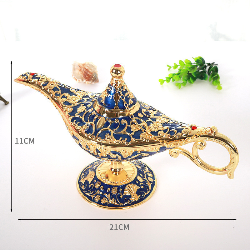 Aladdin Magic Lamp Ornaments Large Wishing Lamp Metal Home Decorations ...