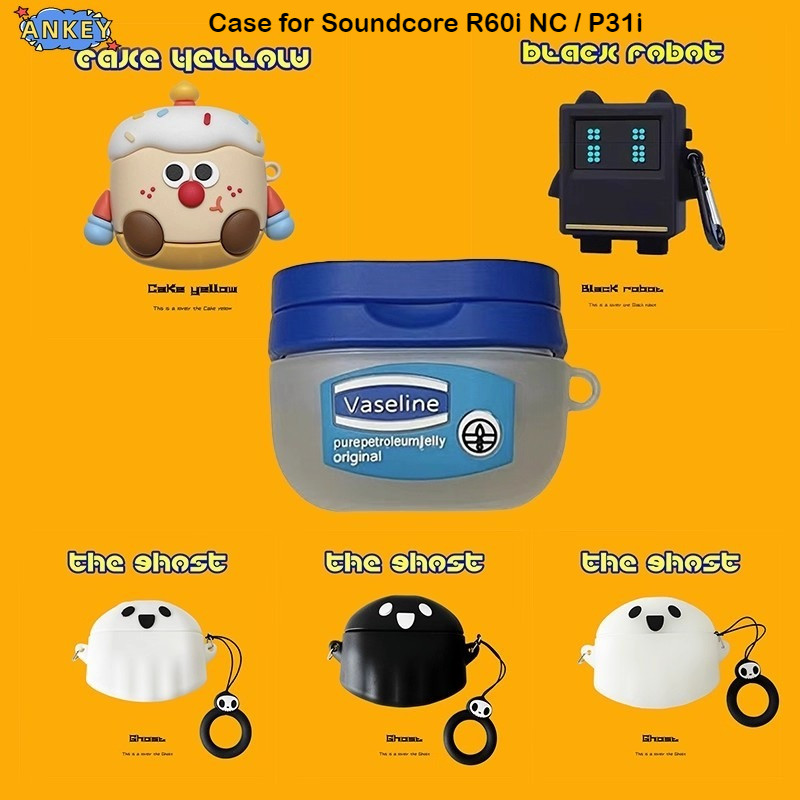 Case for Anker Soundcore R60i NC / P31i Protective Silicone Cute white ...