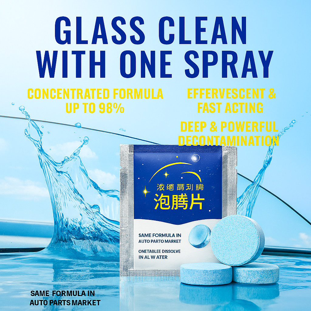 Effervescent Car Glass Cleaner Tablets 4L Windshield Wiper Fluid Fast ...