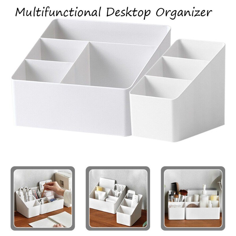 Minimalist Desktop Organizer 3/4 Grid Pencil Remote Control Storage Box ...