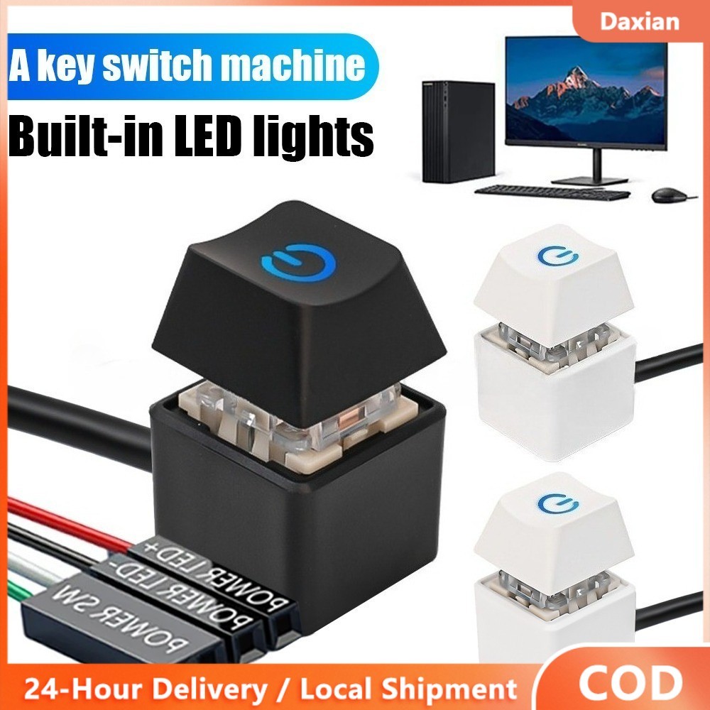 LED Colorful Light Desktop Computer Power Switch Motherboard External ...
