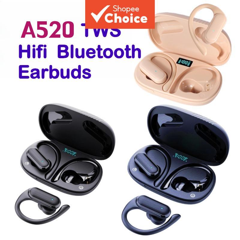 A520 TWS Wireless Bluetooth Earphones Super Bass HIFI Stereo Ear-Hook ...