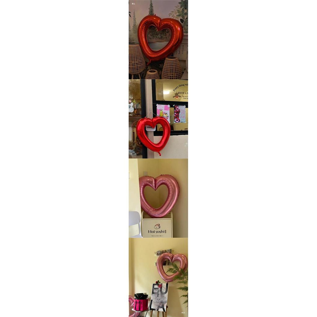 6pcs Valentine's Day Decoration Heart Balloon Huge 40inch Hollow Love ...