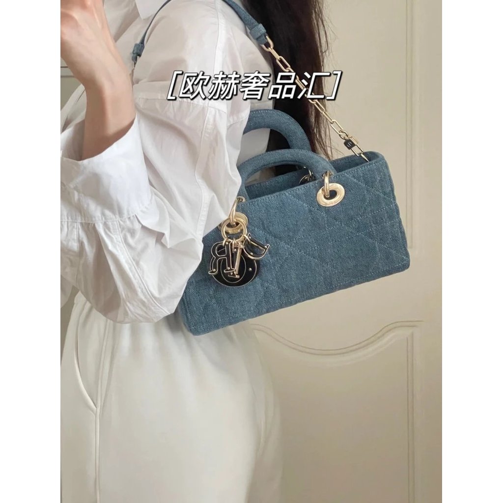 DIOR New Style Lady D-joy Denim Series Diana Bag Shoulder Crossbody ...