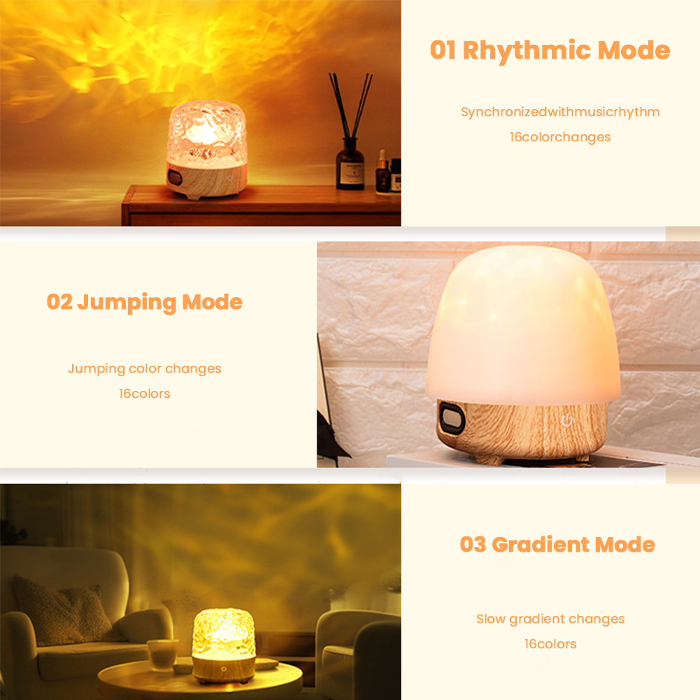 Ocean Wave Projector Light with 16 Color Effects Ambient Night Light ...