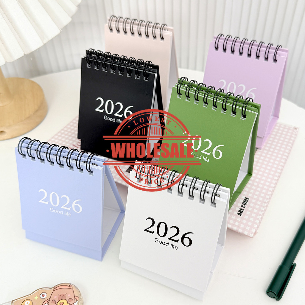 Multiple Styles Morandi Color Standing Flip Daily Plan Calendar- Office ...