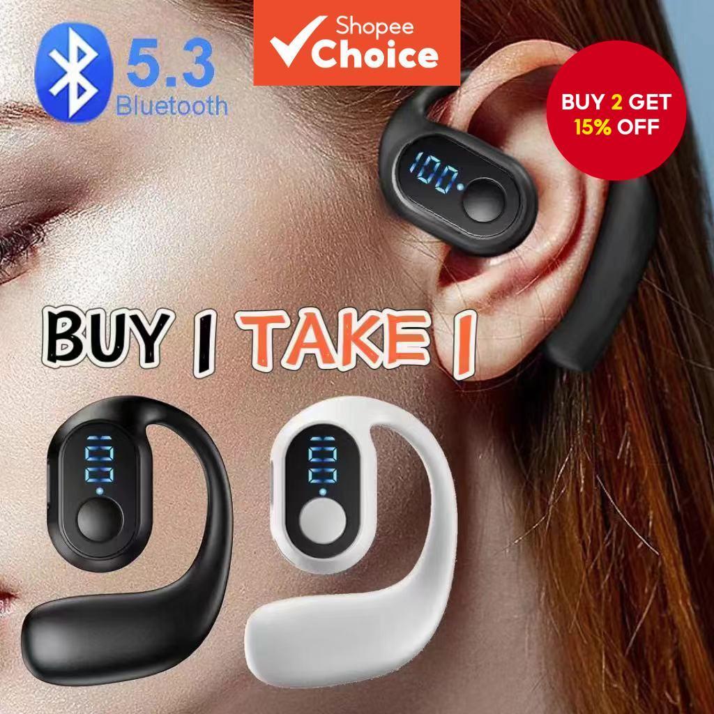 Earphones Single-Ear Headsets Wireless Bluetooth Headphones Long ...