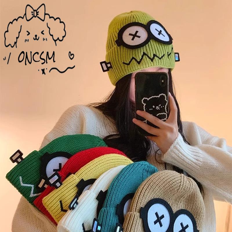 Cute Cartoon Knitted Wool Hat for Women - Warm Winter Beanie Small Face ...