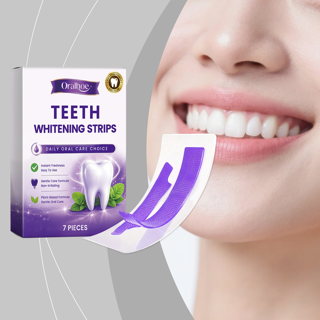 Teeth Whitening Strips 7Pcs Purple Oral Care Easy To Use Gentle Plant ...