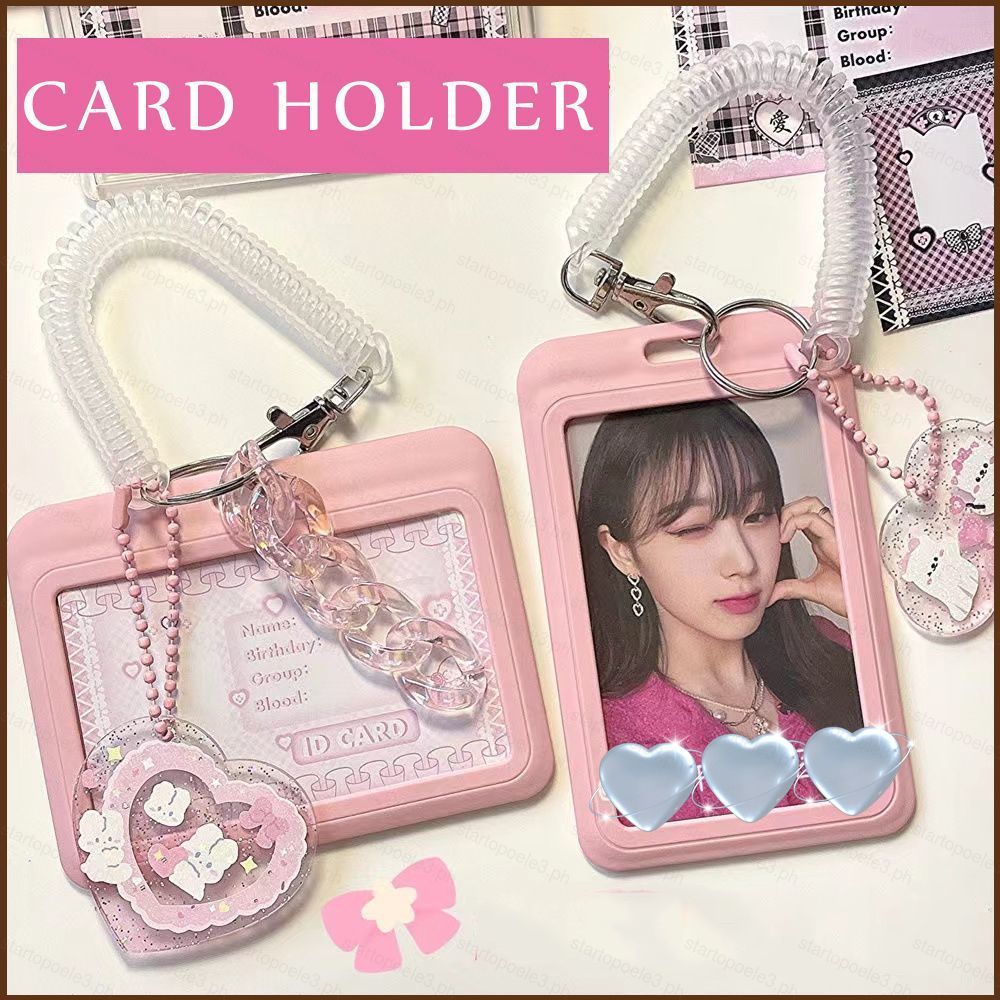 ST3 Card Holder Pink Polaroid Idol Photo Album Bus ID Card Protective ...