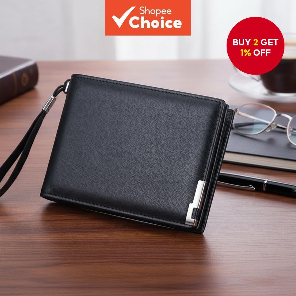 Men's Zipper Trifold Wallet - Large Capacity Money Clip Multi-Card Slot ...