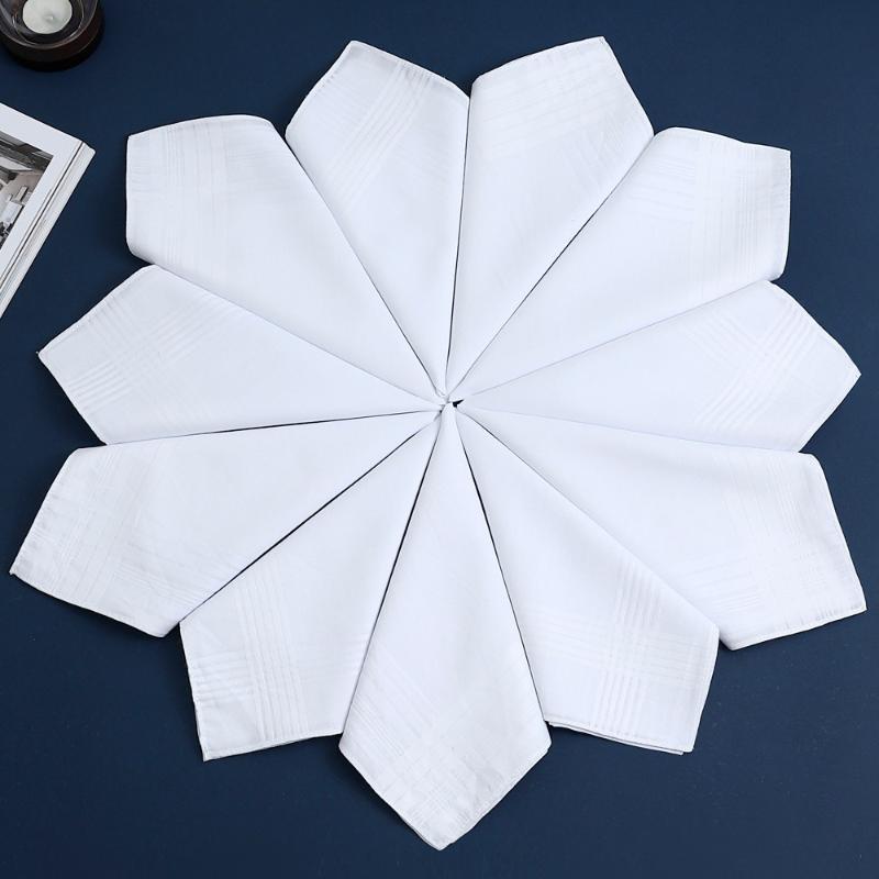 [FSP] 6/12Pcs Men's Pure White Handkerchiefs Women's Plain ...