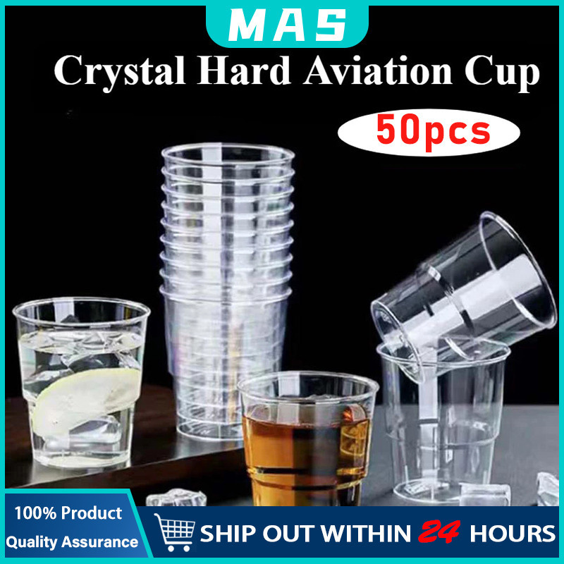 MAS 50Pcs Disposable Aviation Cups Clear 30/50ML Party Wedding Jelly ...