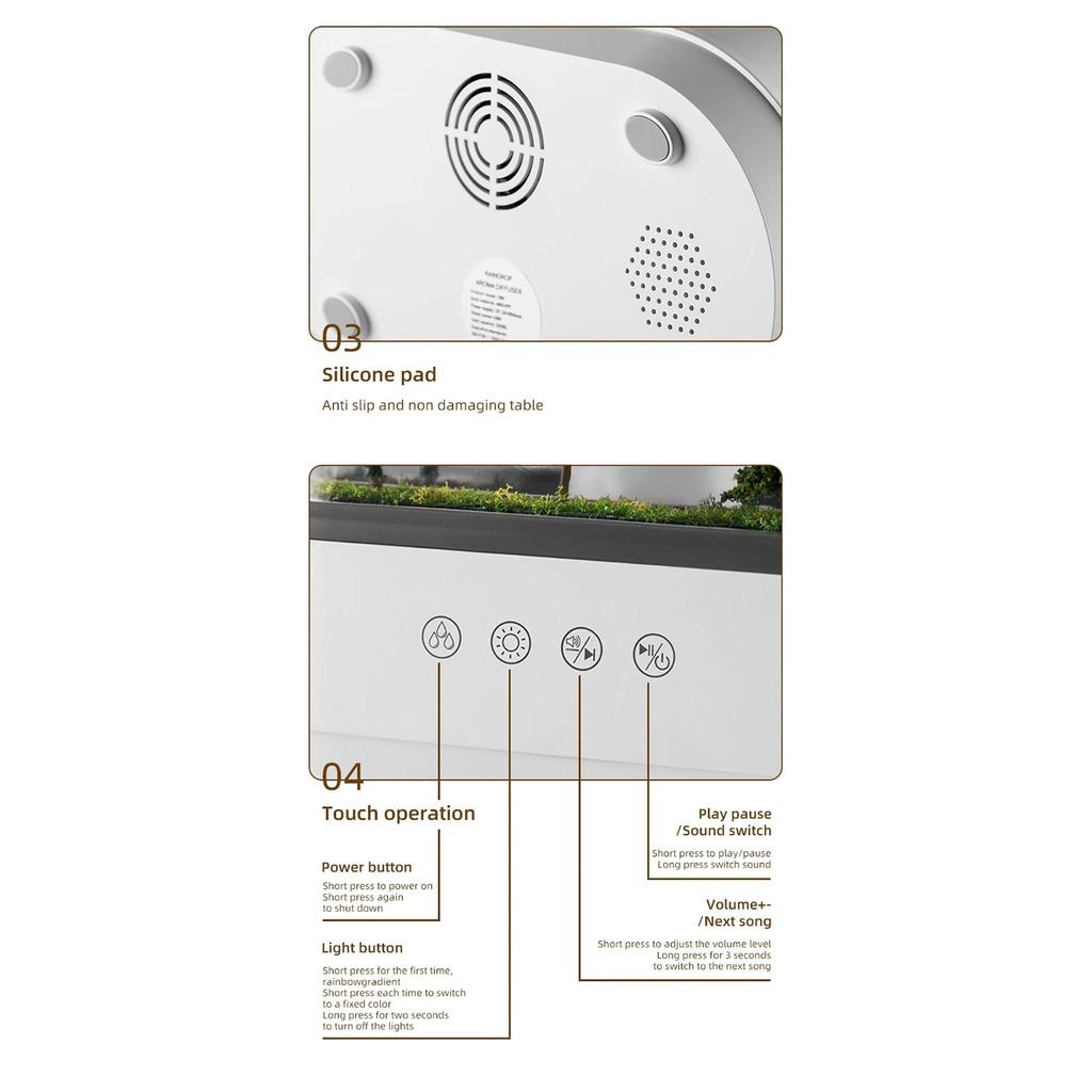 Aroma Humidifier Raindrop Air Humidifier Colorful Light White Noise ...