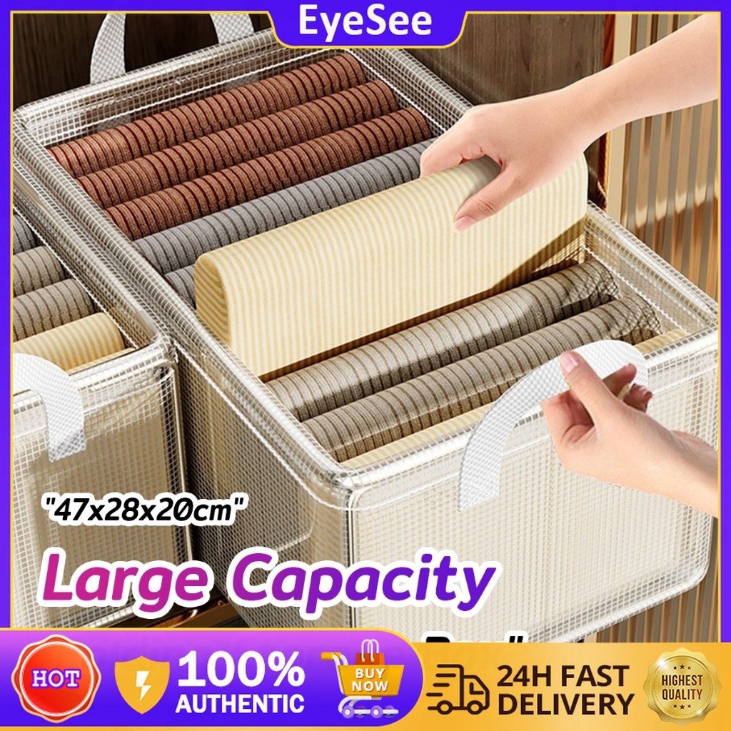 EyeSee Steel Frame Storage Box Folding Clothes Sorting Box Bedroom ...