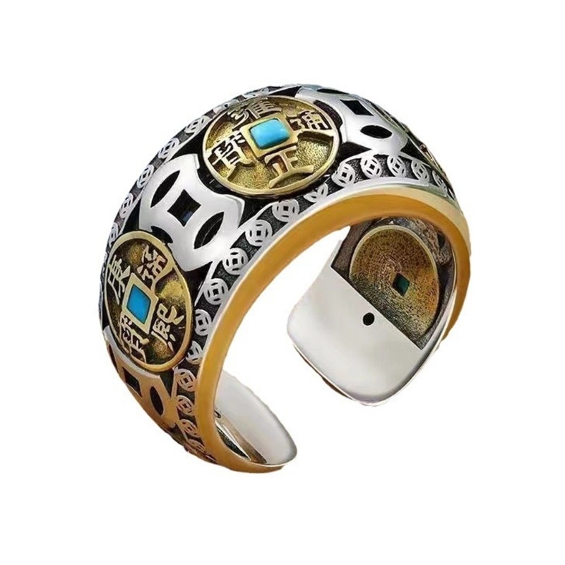 XY Five Emperors Money Spinner Ring Adjustable Stress Relief Jewelry ...