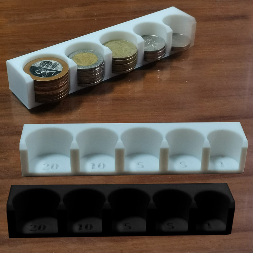 Rectangular 5 Slot Coin Sorter Organizer for PH New Coin Display Holder ...