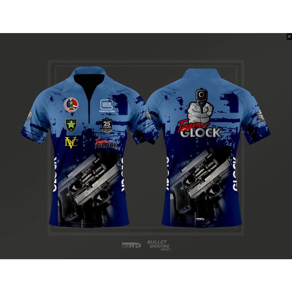 TEAM GLOCK POLO SHIRTS FOR MEN 3D QUICK DRYING ZIPEPR POLO SHIRT T ...