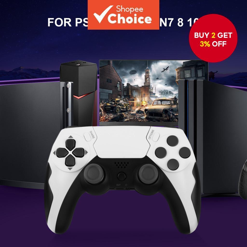 GAMINJA PS4 wireless Bluetooth game controller, one click wake-up ...