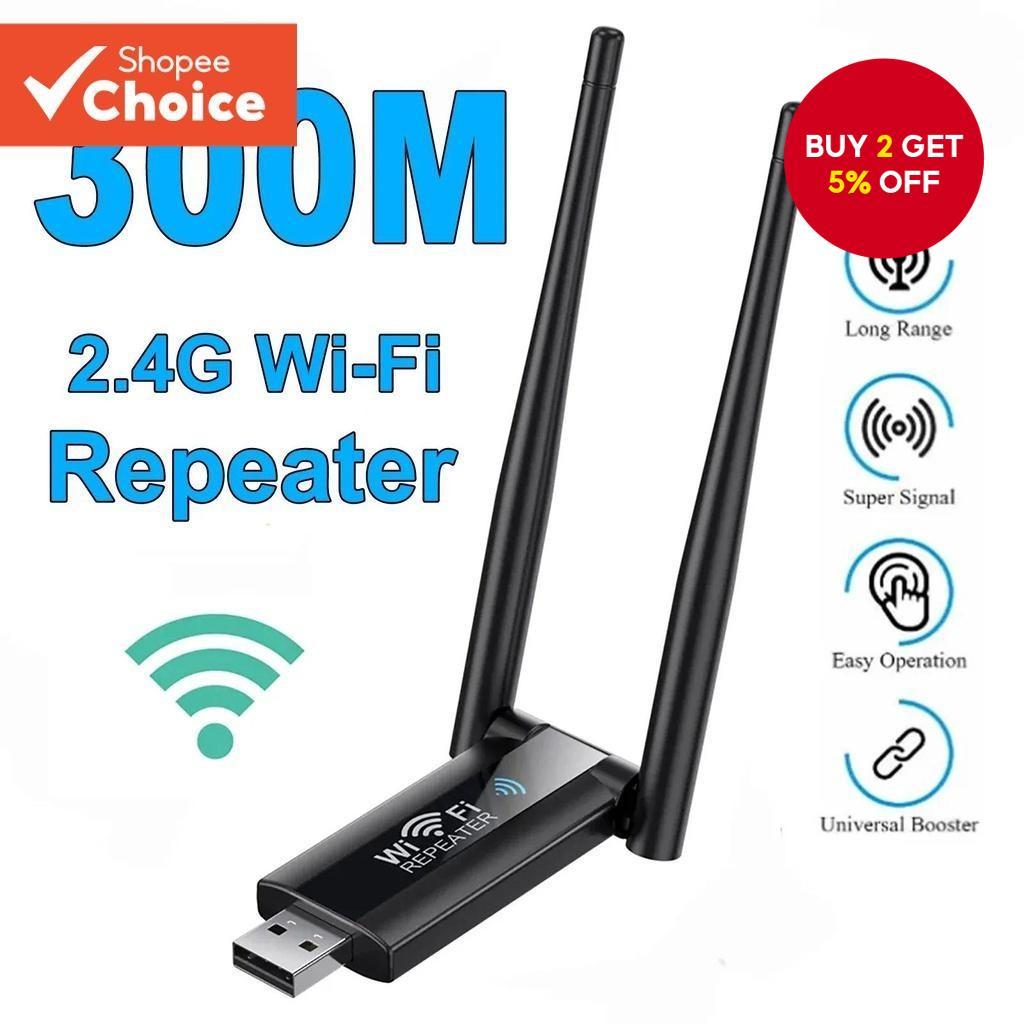 WiFi Repeater Extender 2.4G 300Mbps Wireless USB Signal Booster Long ...