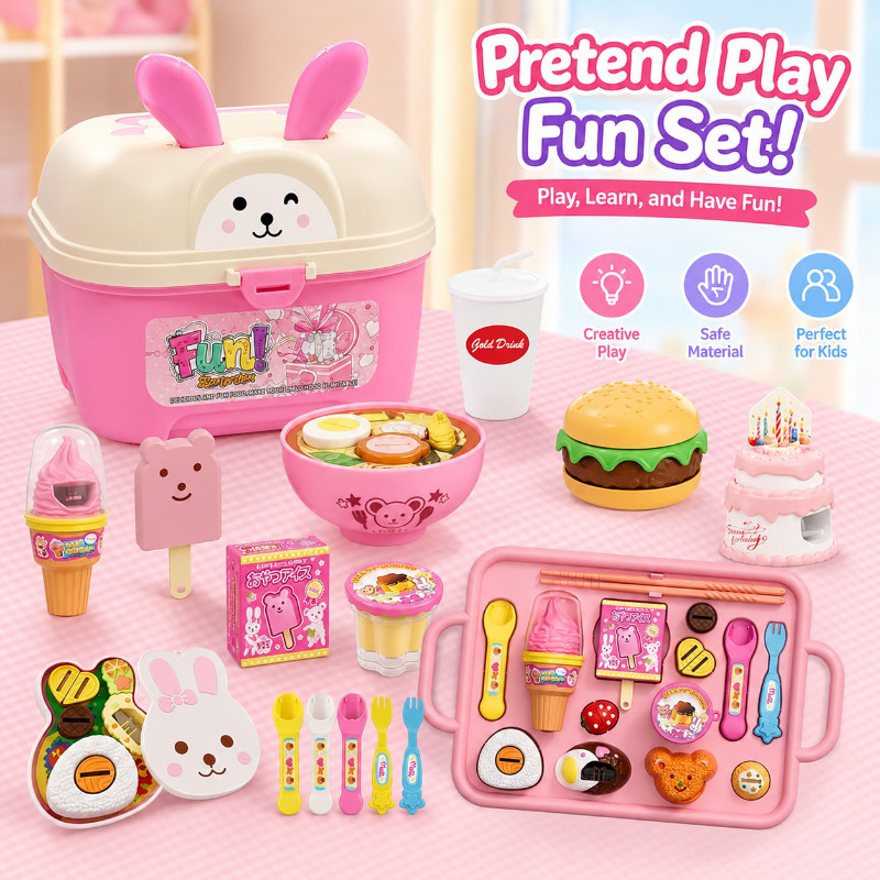 Pudding Toy Feeding Play Set Pudding Bento Ramen Jelly Toy Food Kids ...