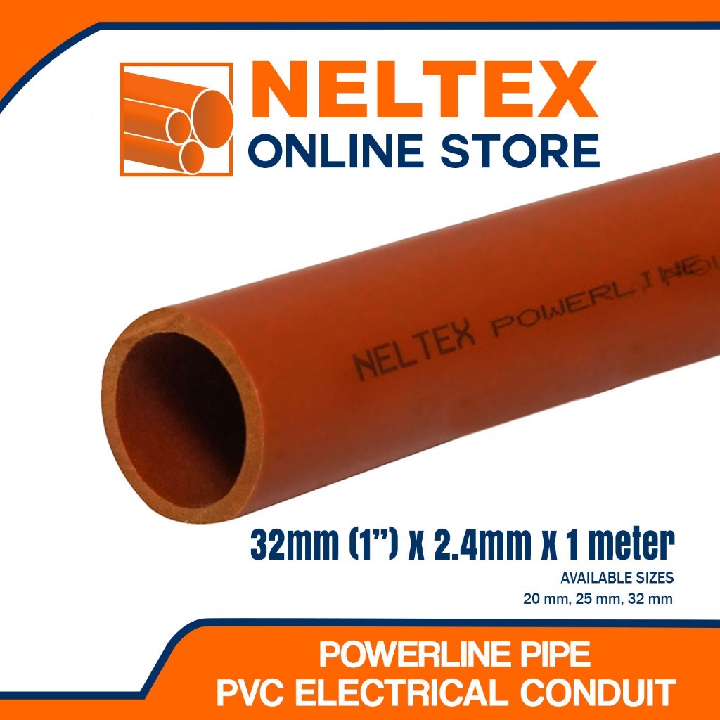 Neltex PVC Powerline Electrical Conduit Pipes 32mm(1'') x 1meter ...