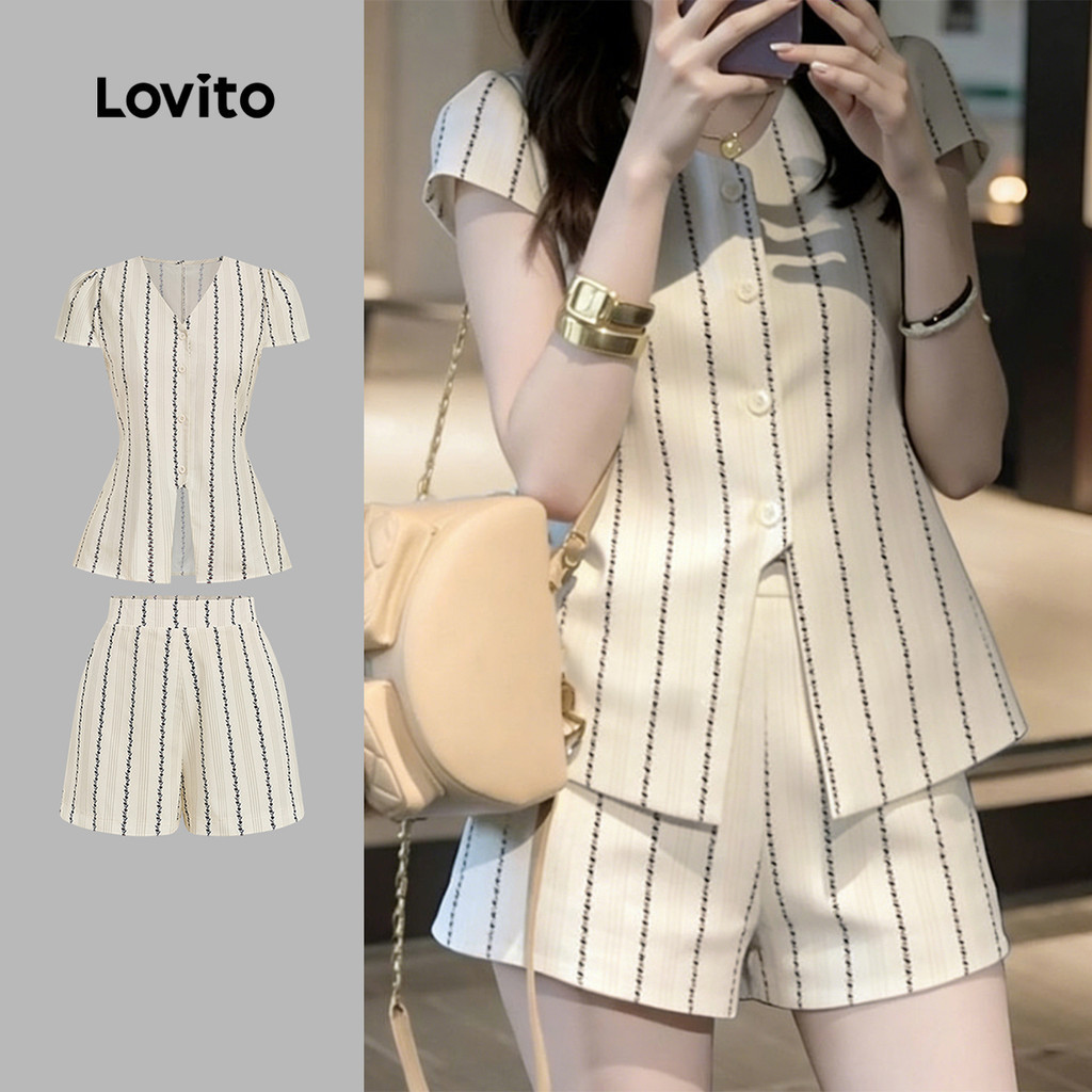 Lovito Women Elegant Tops or Bottoms Button Simple Comfy yet Stylish ...
