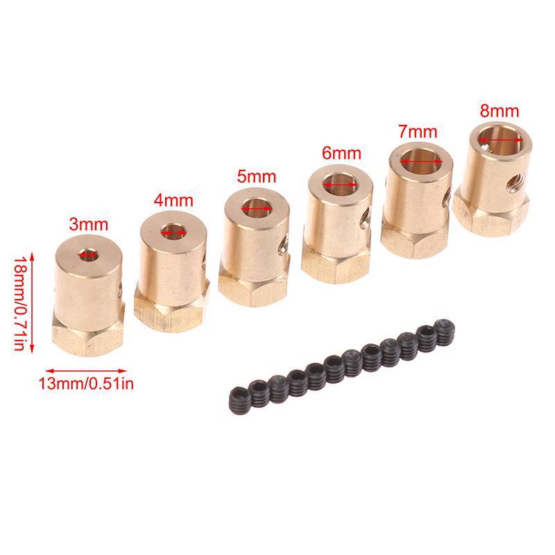[DMT] 1Pc Wheel Hex Coupling Coupler With Screws Brass Sleeve Adapter ...