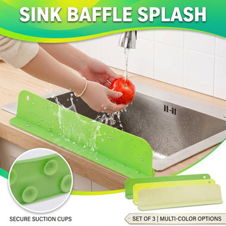 [GIFT 1PC DISH CLOTH] Suction Cup Silicone Water Barrier Baffle Anti ...