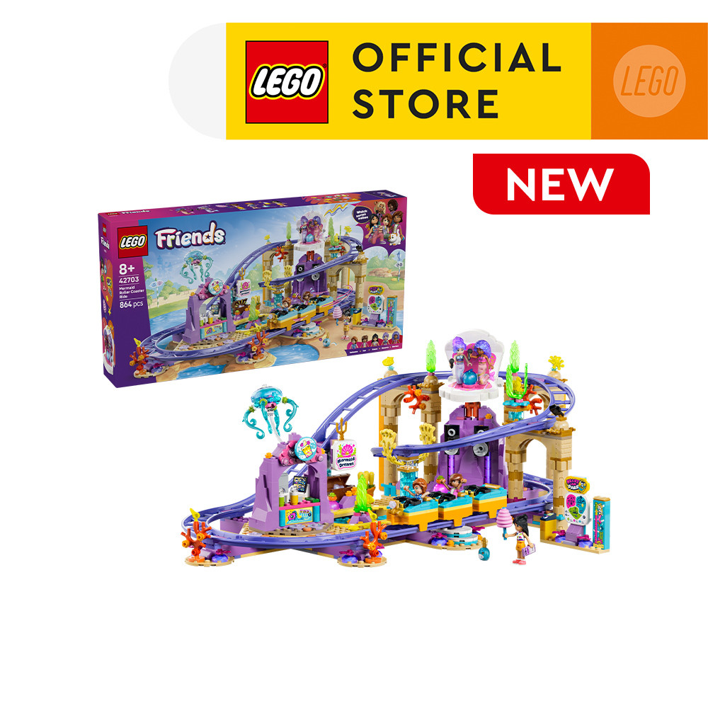 LEGO Friends 42703 Mermaid Roller Coaster Ride (864 pieces), Building ...