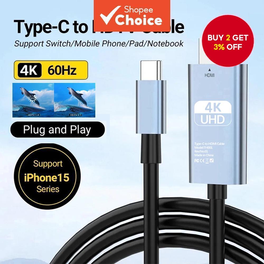 High Speed USB C to HDMI Cable 4K@60hz/30hz Adapter Ultra Converter for ...