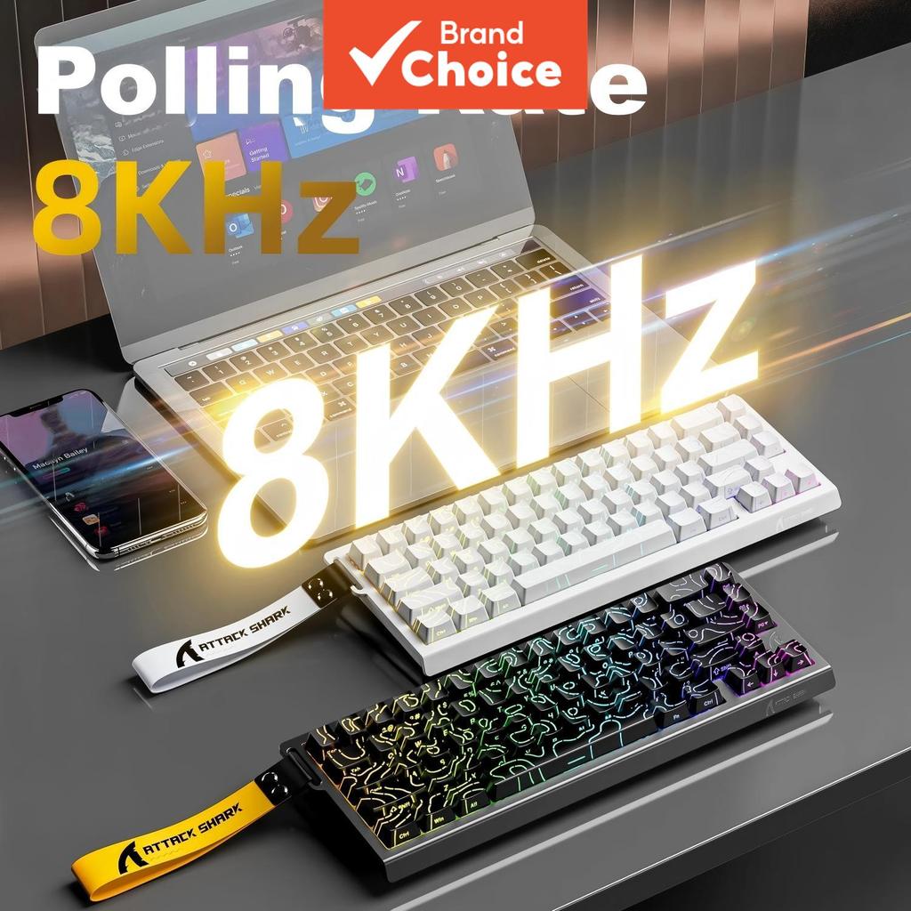 Attack Shark X68 PRO HE PBT Double Craft Keycap Wired 2.4G Bluetooth ...