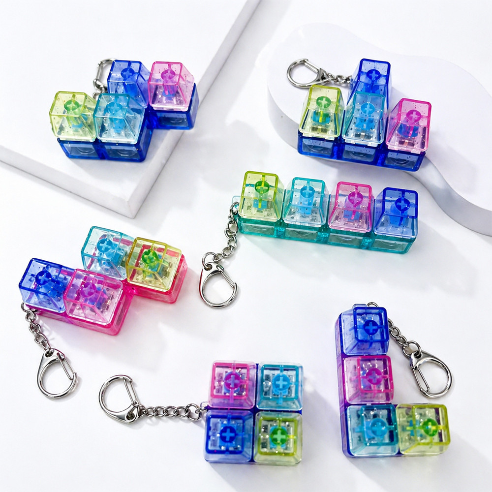 Glowing Keyboard Keychain Luminous Stress-relieving Office Gadget ...