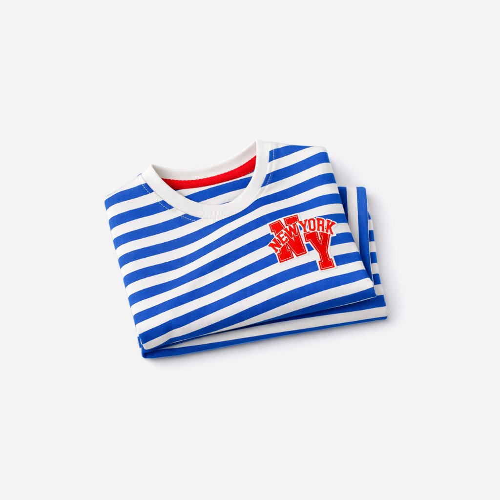 Just Kids Baby Boy Striped New York Print Tshirt Blue | Shopee Philippines