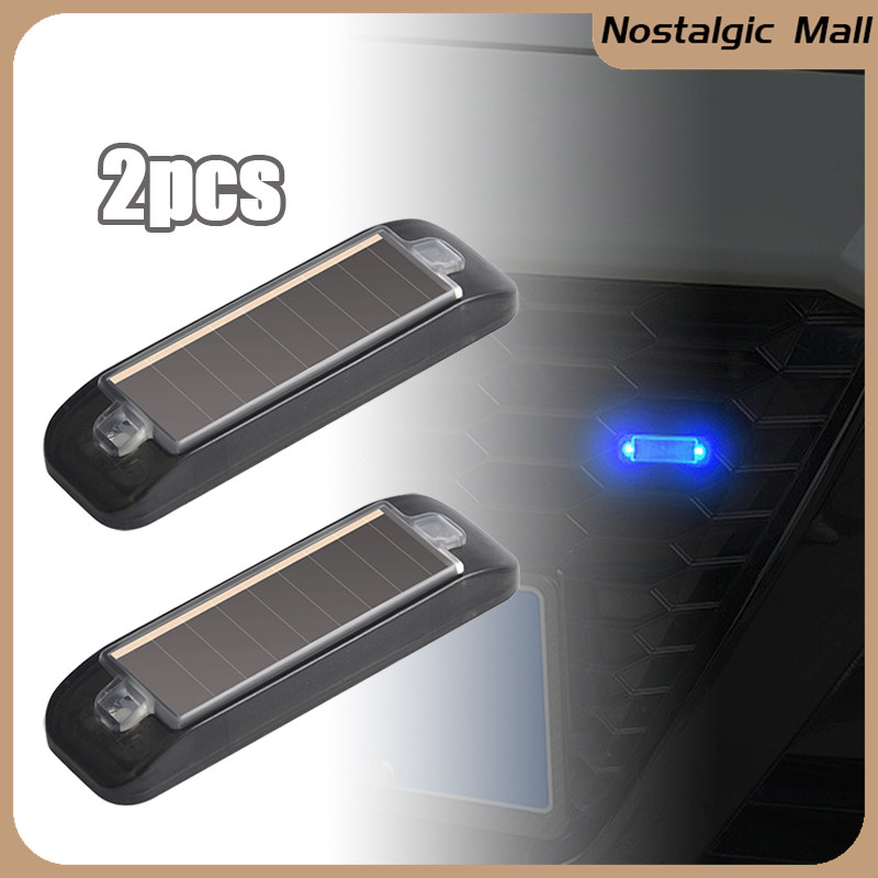 2pcs Mini LED Strobe Warning Light Solar Power Night Alarm For ...