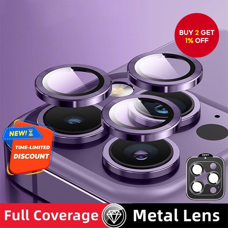 Easy Install Titanium Camera Lens Protector For iPhone 16 15 14 13 12 ...