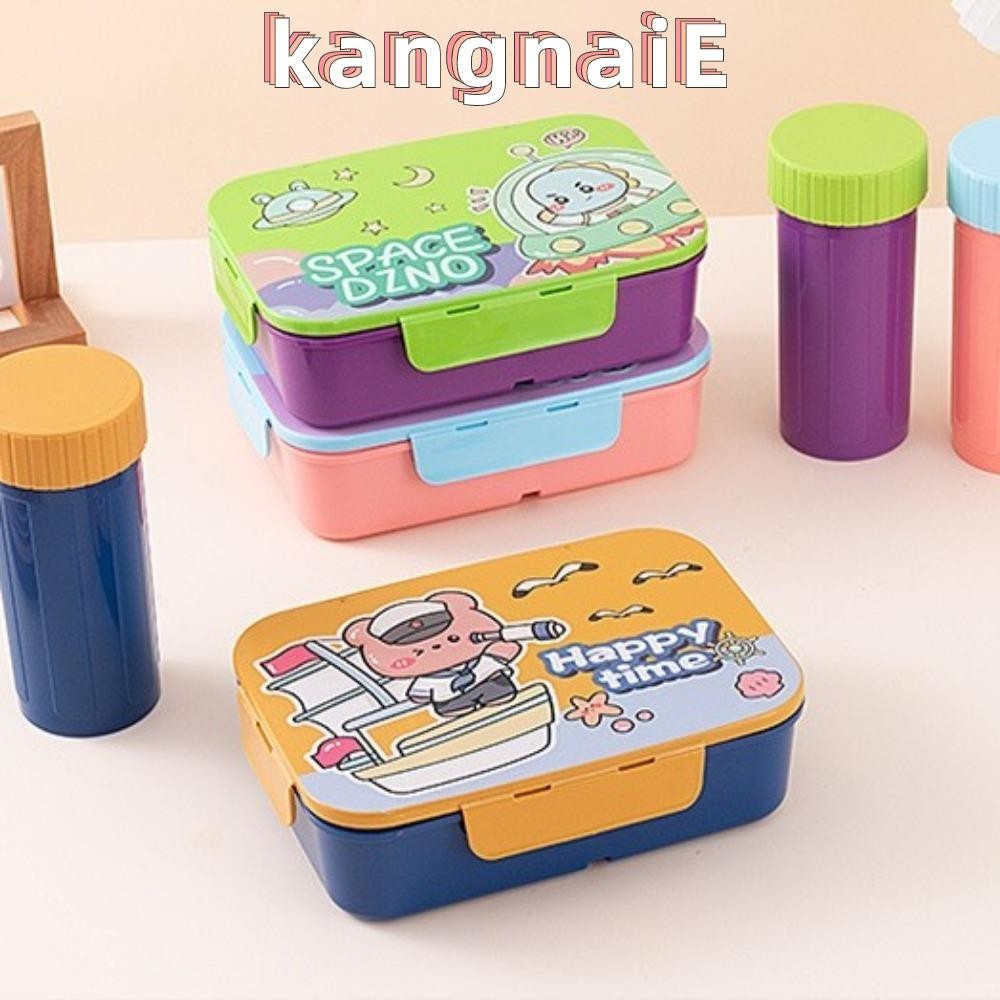 KANGNAI Lunch Container, Plastic Cartoon Bento Lunch Box Water Cup Set ...