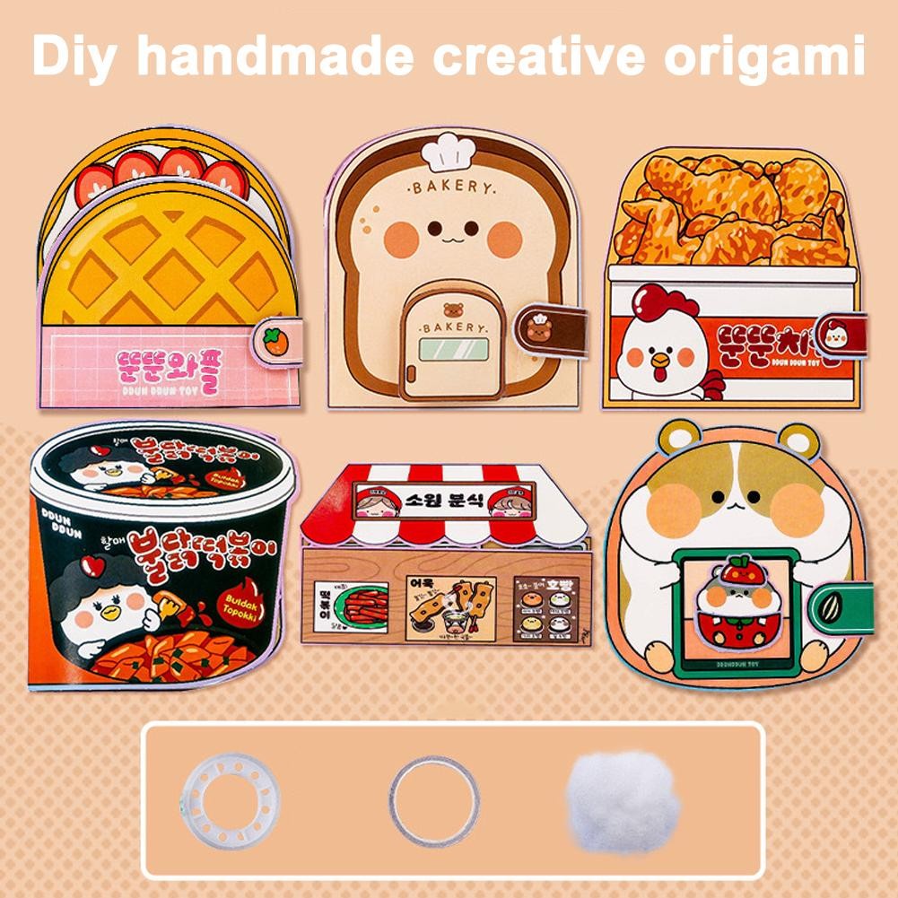 boaidsk Dye-cut Diy Creative Quiet Book Waffle Bread Snack Pet Shop ...