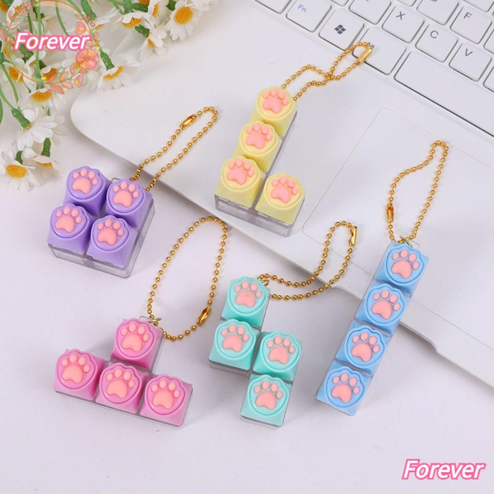 FOREVER Fidget Keychain, DIY Keyboard Keys Button Keyboard Clicker Toy ...