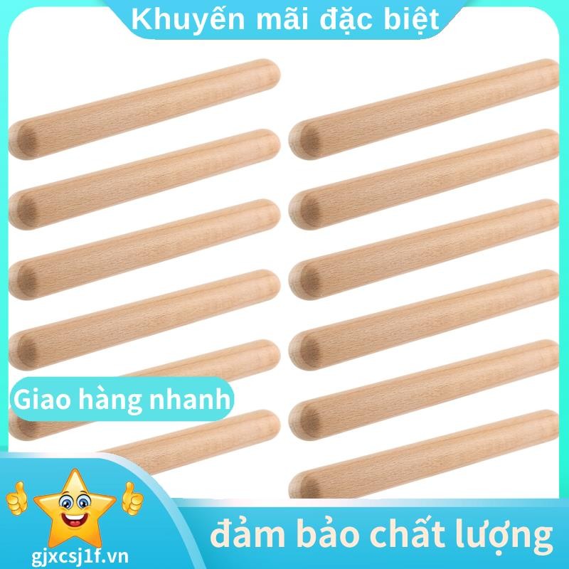 6 Pairs Wood Claves Musical Percussion Instrument Rhythm Sticks ...