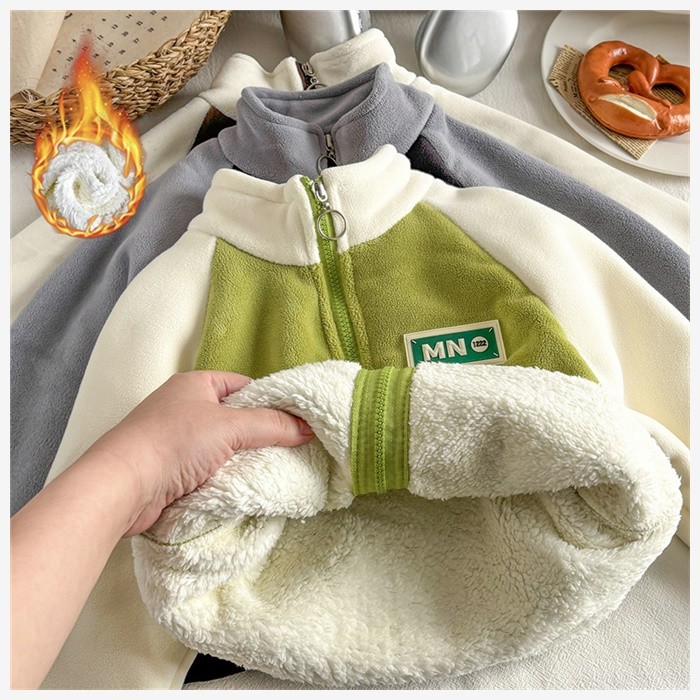 Cod Children's Lamb Wool Jacket Boys Girls Fleece Sweatshirt Jacket ...