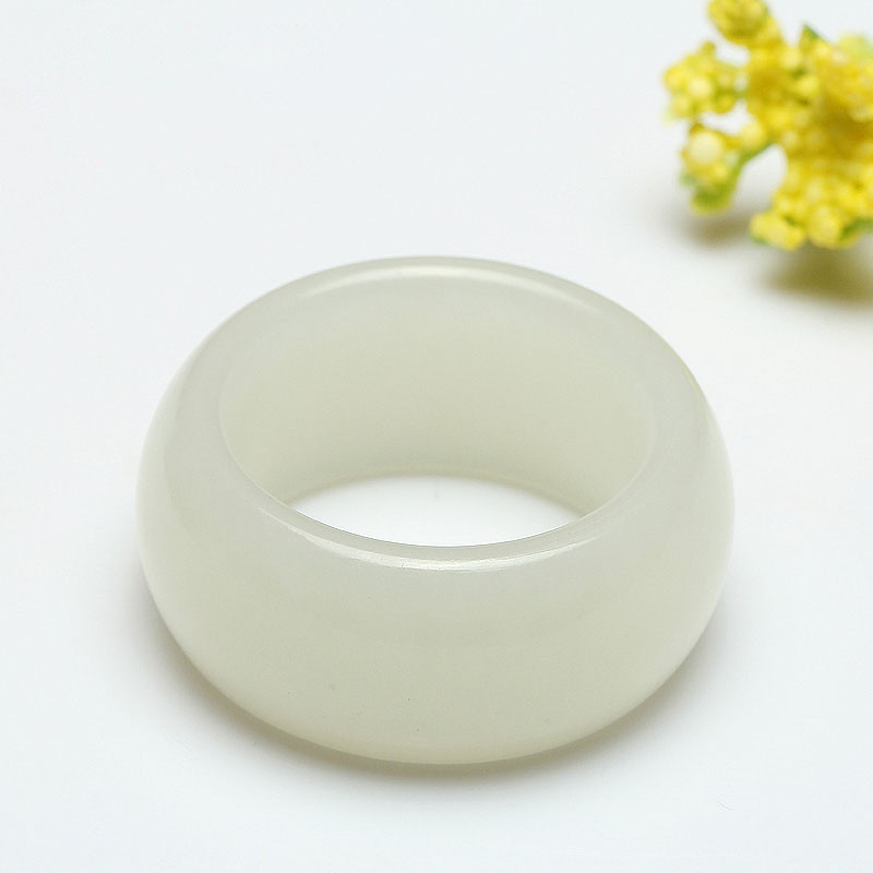 Genuine Jewelry Natural Xinjiang Hetian Jade Ring Men Women Couples ...