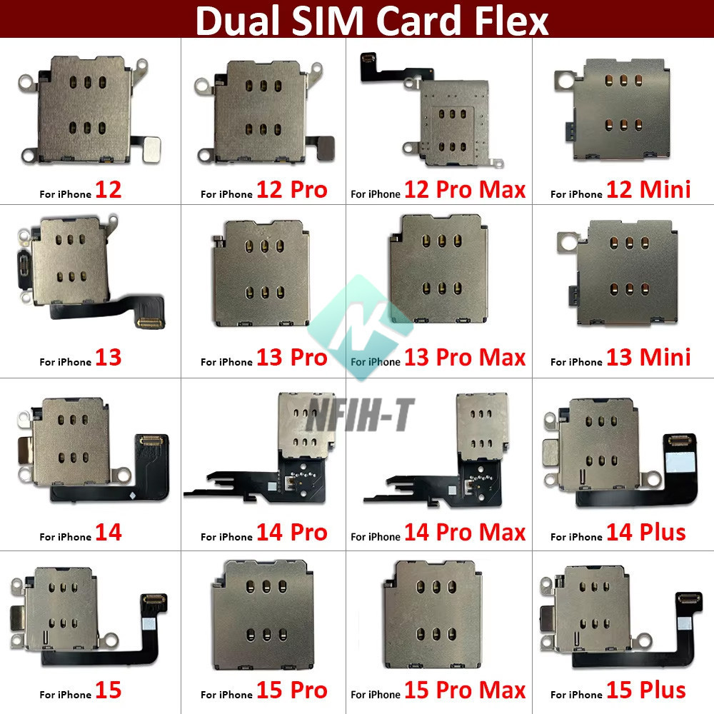 New SIM Card Reader For Phone 11 12 13 14 15 Pro Max Plus Mini Dual SIM ...