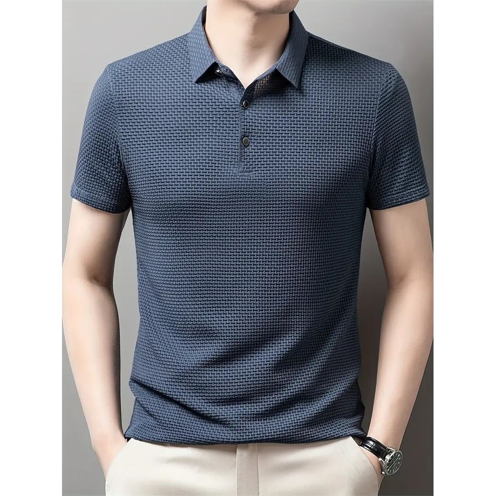 Large Size Ice Silk Polo Men's Clothing Breathable Clothes Polo Shirt ...