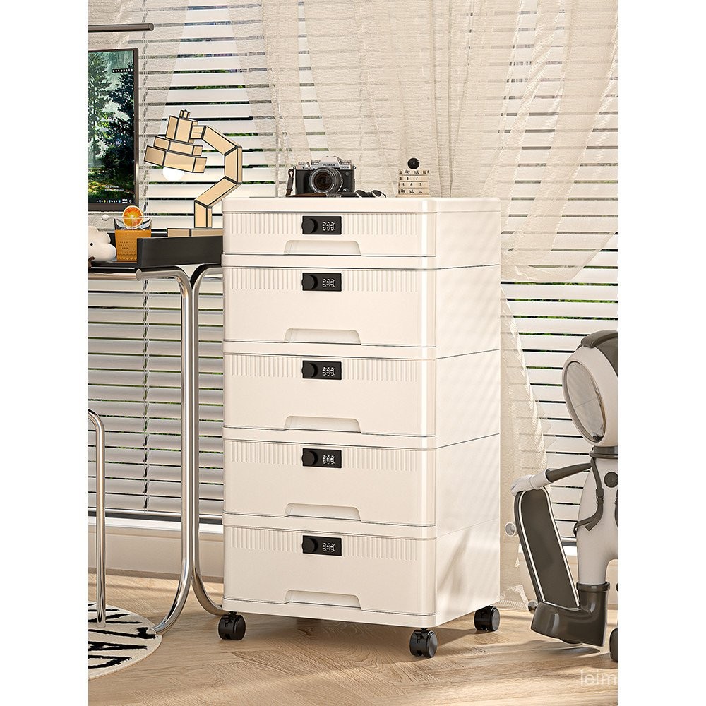 Lockable Storage Cabinet Drawer-Type Password Cabinet Under-Desk ...