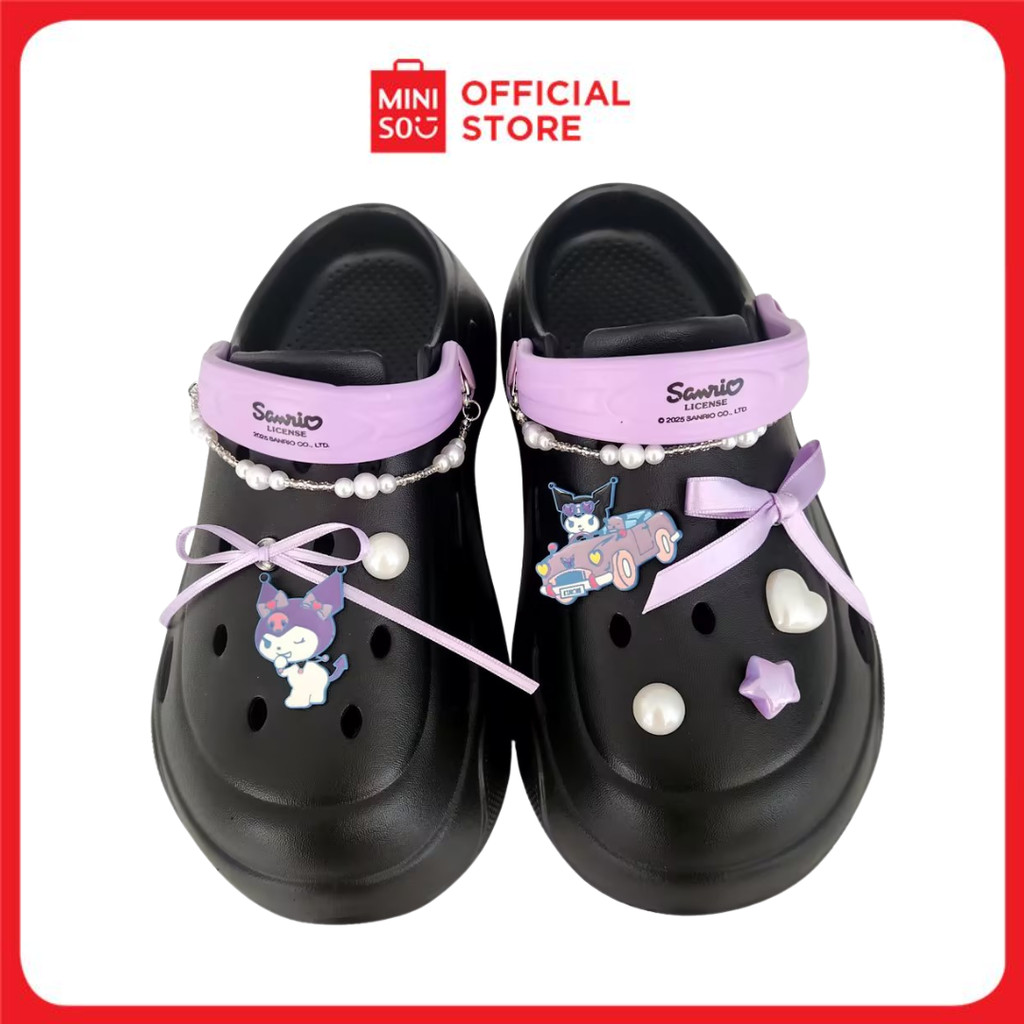MINISO Kuromi Clogs Slip Ons Flip Flop (Purple,39-40) | Shopee Philippines