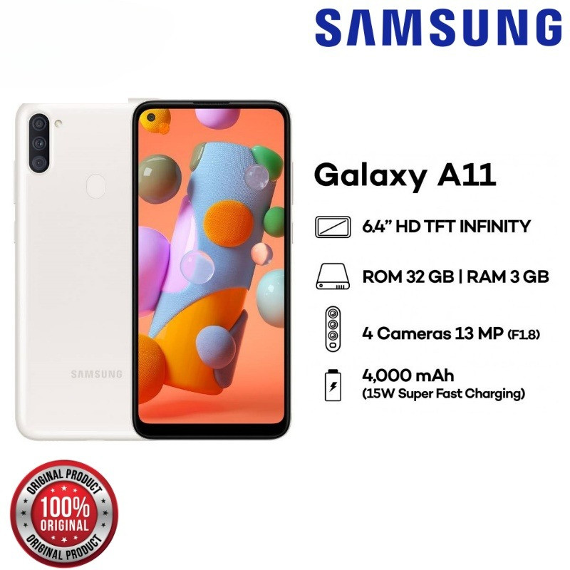Samsung Galaxy A11 (A115) (Black/ White) - 3GB RAM - 32GB ROM - 6.4 ...